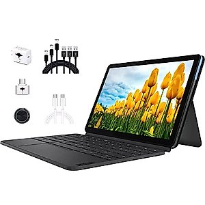 Newest Lenovo Chromebook Duet 10.1" Tablet Laptop for Business and Student, 8-core MediaTek Helio P60T, 4GB RAM 128GB Storage, Keyboard, ARM G72 MP3 Chrome OS w/GM 7 in 1 Accessories