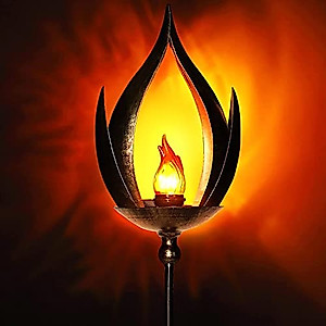 EDOF Garden Solar Light Outdoor Decorative, Flame Led Lights, Waterproof Outdoor Decorative Lights Waterproof for Walkway, Yard, Lawn, Patio or Courtyard