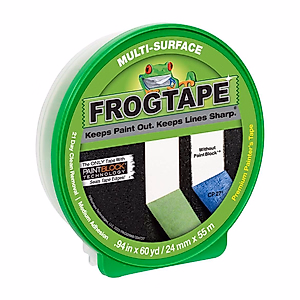 FROGTAPE Multi-Surface Painter's Tape with PAINTBLOCK, Medium Adhesion, 0.94" Wide x 60 Yards Long, Green (1358463)
