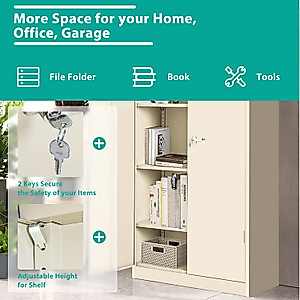 INTERGREAT Tall Metal Storage Cabinet, 72" Locking Steel Cabinet with Door and Shelves, Utility Cabinets for Office, Garage,Home,(Gray)