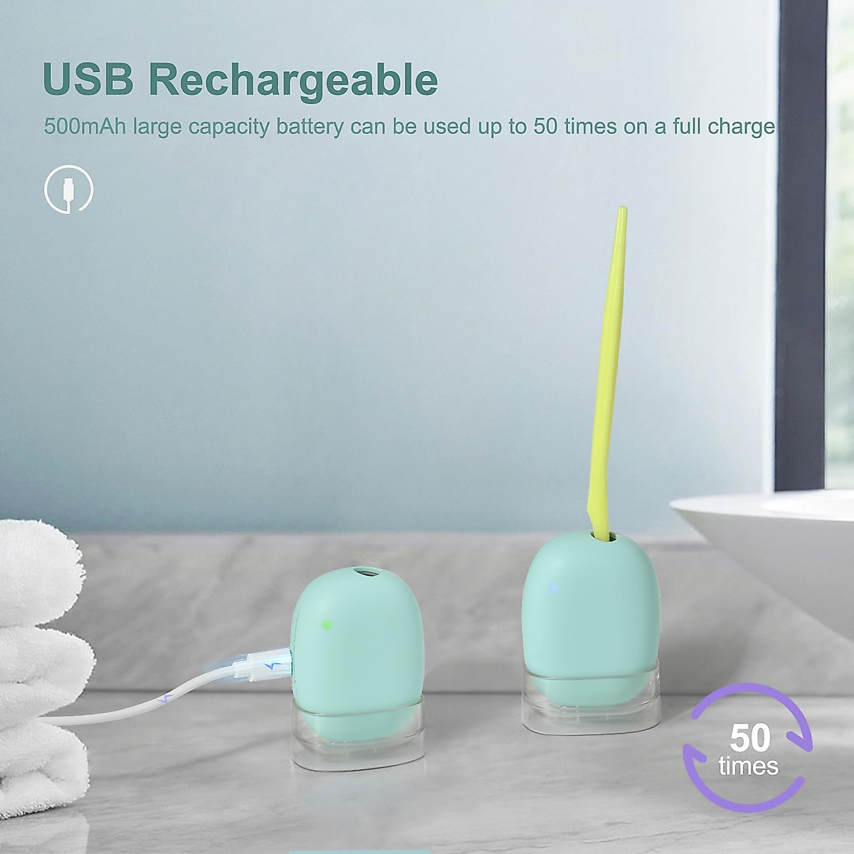ELMWAY Toothbrush Holder, Toothbrush Cleaner Case, Portable USB Charging Toothbrush Cover with U V-C Light, Travel Toothbrush Holder