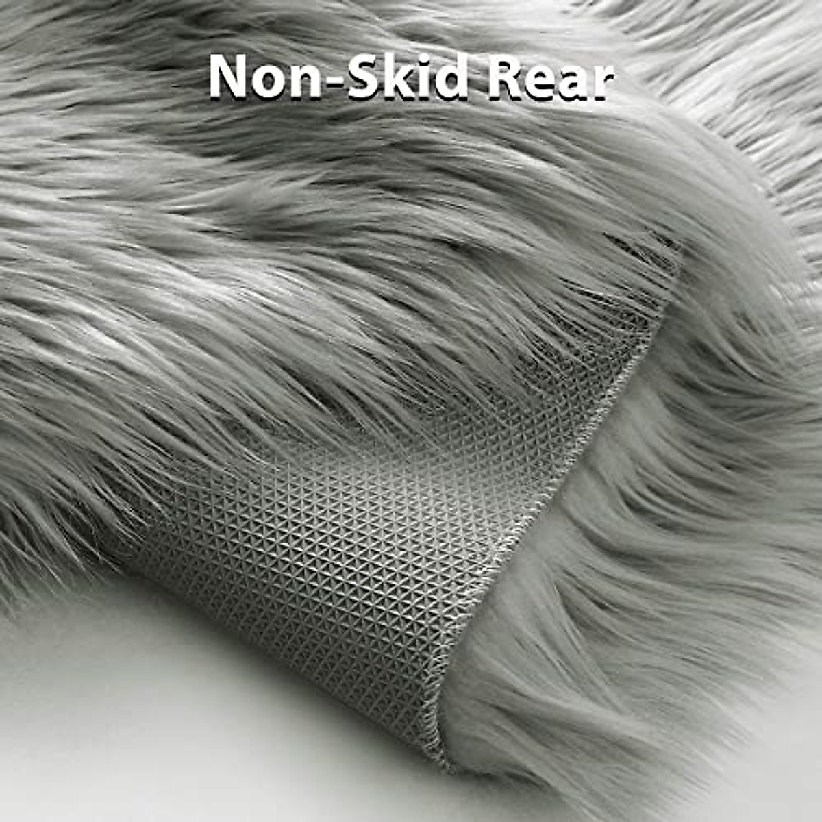 Ophanie Ultra-Luxurious Fluffy Rectangle Area Rug,Soft and Thick Faux Fur Rug,Grey Rug Non-Slip,Fuzzy Rug for Bedroom or Living Room,Shag Rug,3x5 Feet, Grey