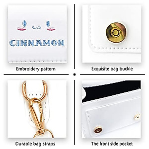 QCHGE Kawaii Small Purses for Women-Japanese Anime Handbag-Cute Shoulder Bag-Leather Messenger Bags for Kids (Blue Cinnamoroll)