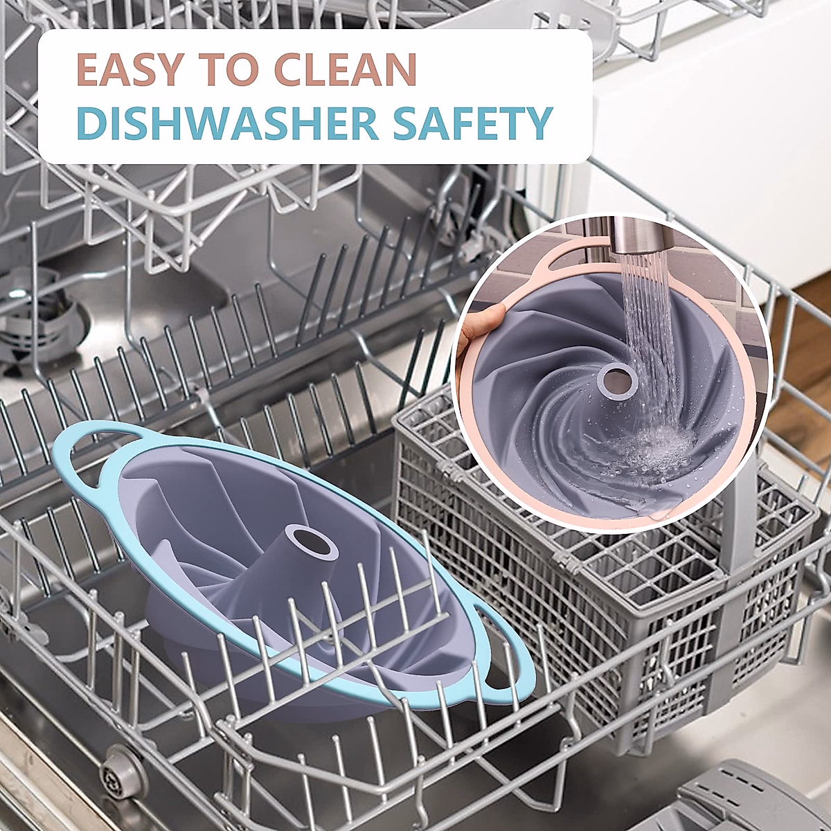 COOKSTYLE 2 Pack Bundt Cake Pan, 9 Inch Cake Pan, Bundt Cake Pans for Baking, Cake Pan for Buntelet, Brownie, Jello, Flan, Meatloaf