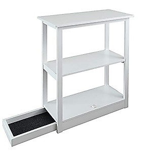 Casual Home Adams Bookcase Sliding Track, Concealment Furniture, White