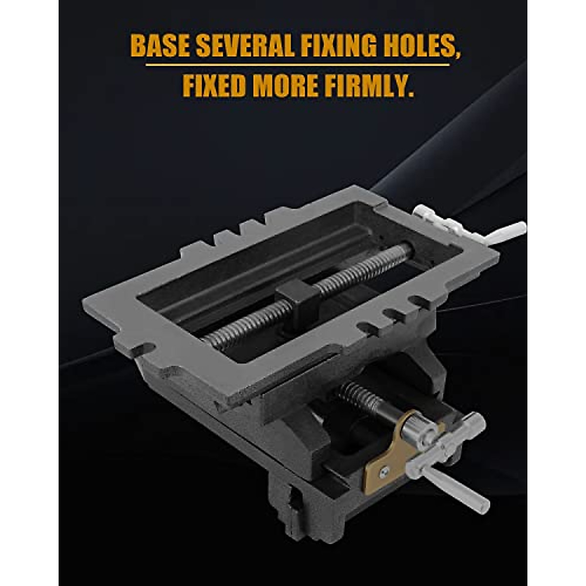 GYZJ 𝟔" 𝐂𝐫𝐨𝐬𝐬 𝐒𝐥𝐢𝐝𝐞 𝐕𝐢𝐬𝐞 Drill Press Milling Vise, 𝟔 in Jaw Width, 𝟔.𝟏 in Max Jaw Opening, Bench Mount Clamp Machine Vice Holder Clamping Tool for CNC Woodworking Milling Machine