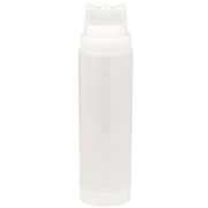 Tablecraft 12463C3F Squeeze Bottle - Double-End, Wide Mouth, 24 oz., Clear