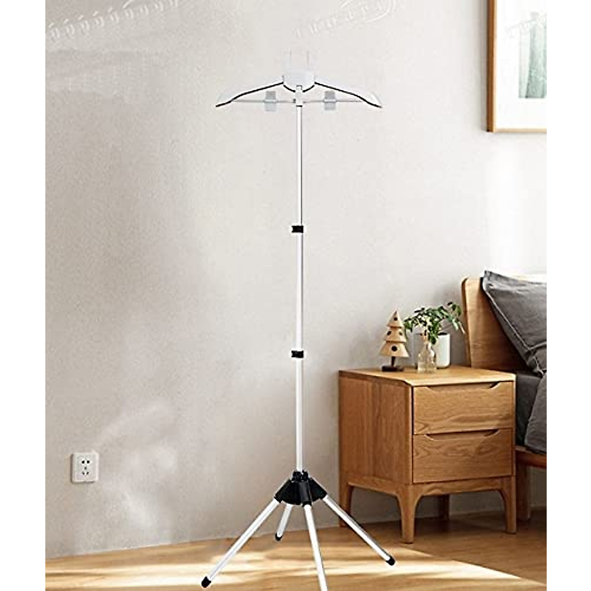 Luumerser Foldable Garment & Clothes Drying Rack,Adjustable Height,Elescopic Rod Adjustable（Steamer Support Rack Overall hHeight 63 Inches / 160cm） (Grey), Gray