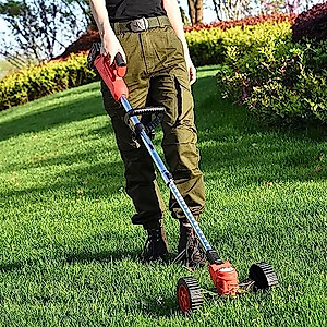 Handheld Cordless String Trimmer Small Household Lawn Mower Electric Grass Cutter Retractable Rod Equipped with Lithium Battery Charger (Size : Battery*1)
