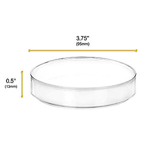 EISCO 12PK Polypropylene Petri Dishes with Lids - 95mm (3.75") Dish Diameter, 100mm (4") Lid Diameter, 13mm (0.5") Depth - Reusable