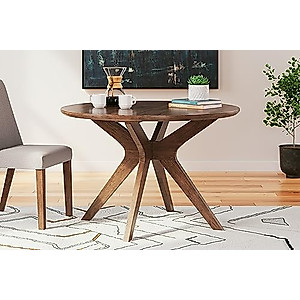 Signature Design by Ashley Lyncott Traditional Round Dining Room Table, Seats up to 4, Brown