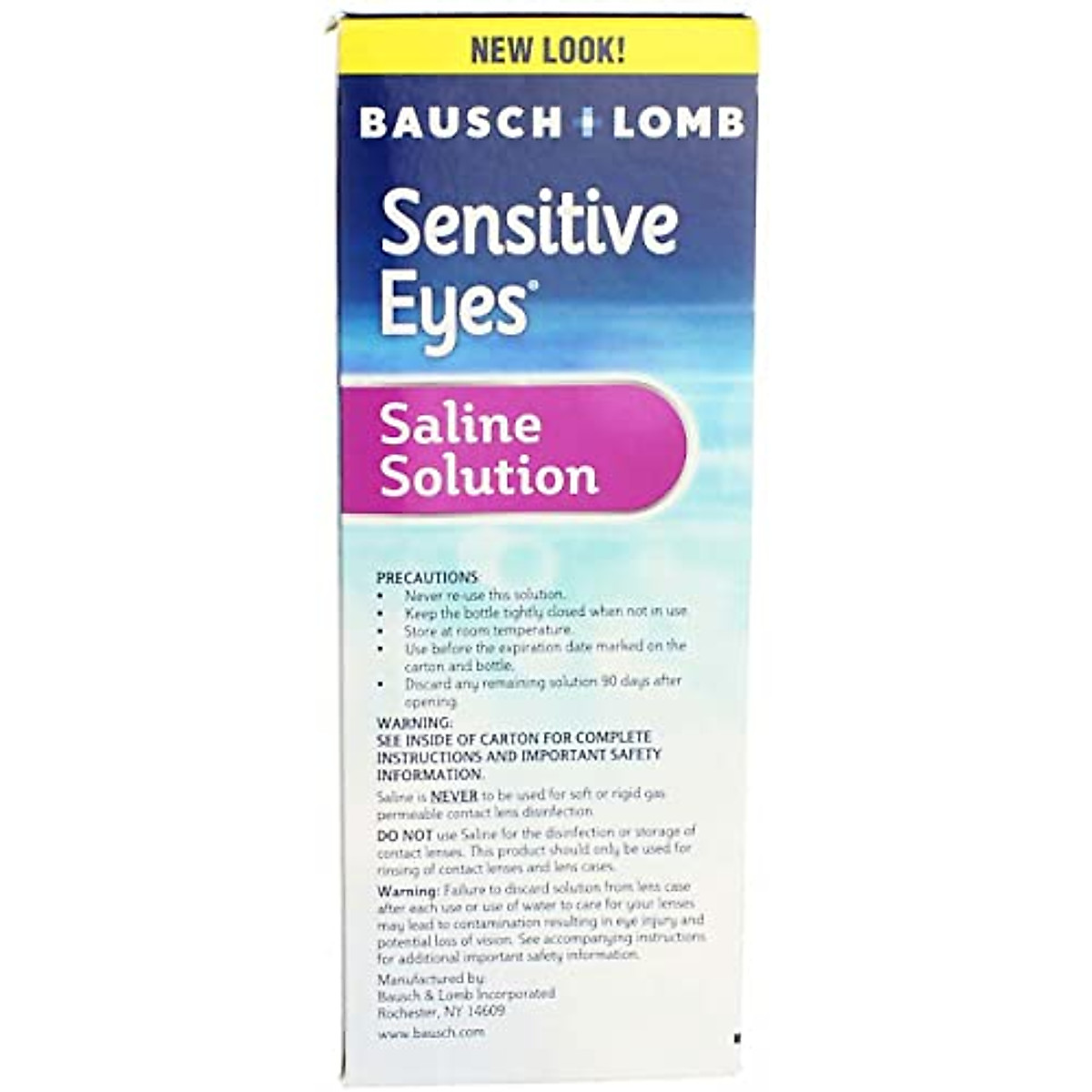 Bausch & Lomb Sensitive Eyes Plus Saline Solution, 12 Oz (Pack of 2)