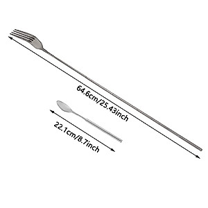 Spoon,Telescopic Spoon,Extendable Spoon,62cm Long Stainless Steel Telescopic Spoon Extendable for Barbecue Tableware Supplies 8.66~24.4inch (Spoon)