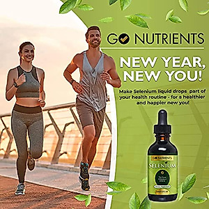 Go Nutrients Liquid Chlorophyll & Selenium 200 mcg Supplement | Yeast-Free Liquid Drops, Selenium Drops, Herbal Supplements | Sodium Copper Chlorophyllin Supplement, Chlorophyll Liquid Drops