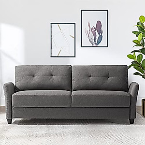 ZINUS Ricardo Sofa Couch / Tufted Cushions / Easy, Tool-Free Assembly, Dark Grey