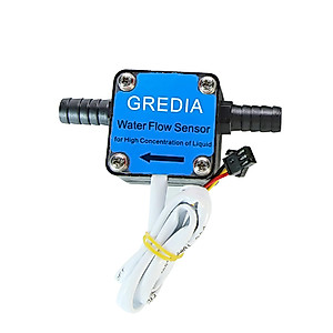 GREDIA 3/8" Oil Flow Sensor High Density Liquid Food-Grade Switch Hall Effect Flowmeter Fluid Meter Gear Counter Connect Hosepipe 5-600L/H for Fuel Gasoline Diesel Milk Detergent Water