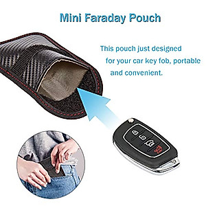 Faraday Key Fob Protector - 2 Pack Mini Anti-Theft Pouch Key Fob RFID Signal Blocking Faraday Bag for Key Fob