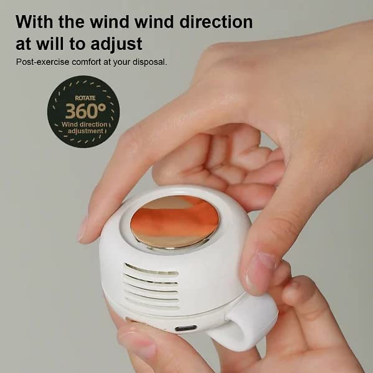 2023 New Small Whirlwind Clip Waist Neck Fan - Portable Rechargeable Fan, Small but Powerful, Quiet 3 Speeds Hands-Free Waist Clip Fan, 2 in 1 Waist Clip Bladeless Fan for Better Cooling (White)