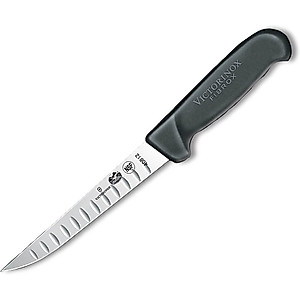 Victorinox 6" Boning Knife, Wide Blade, Stiff, Granton Blade, Black Fibrox Handle 5.6023.15