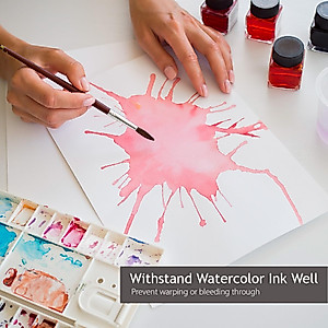 ANSSDO 50 Pack 5x7 Inch White Cotton Watercolor Cards with Envelopes, Foldable, Heavyweight 140lb, Greeting Cards for All Occasions