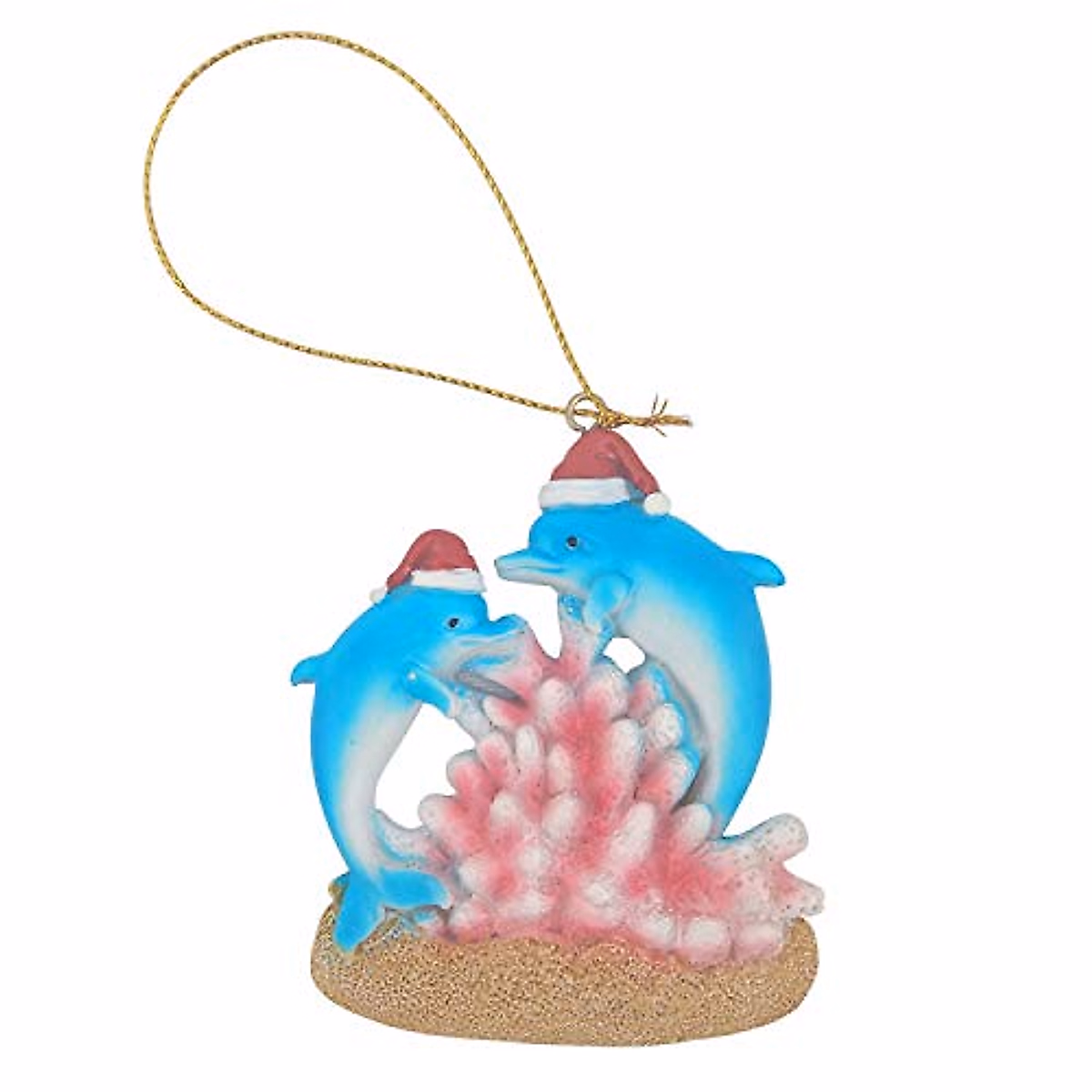 Beachcombers 3.15" Resin Double Dolphins Ornament Multi