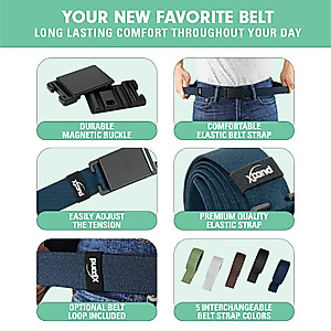 Xpand Urban Belt No-Show Elastic Belt w/Magnetic Quick Release Buckle