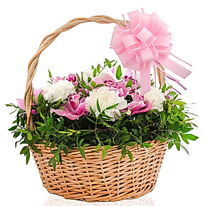 6 PCS 6 Inches Large Pull Bows Gift Wrapping Pull Bow Ribbon Pull BowsI for Christmas Wedding Baskets Valentine's Day Bows Ribbon Bow for Gift Wrapping (Pink)