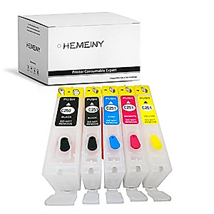 HEMEINY Empty Refillable Ink Cartridges Replacement for Canon PGI-250 CLI-251,Works with PIXMA MG5420 IP7220 MX722 MX922 MG5520 MG6420 MG5620 MG6620 MG5522 iX6820 Printer