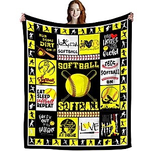 Softball Blanket Soft Flannel Blankets and Throws Outdoor Ball for Bedding Boys Girls Adults Gifts 50"X40"