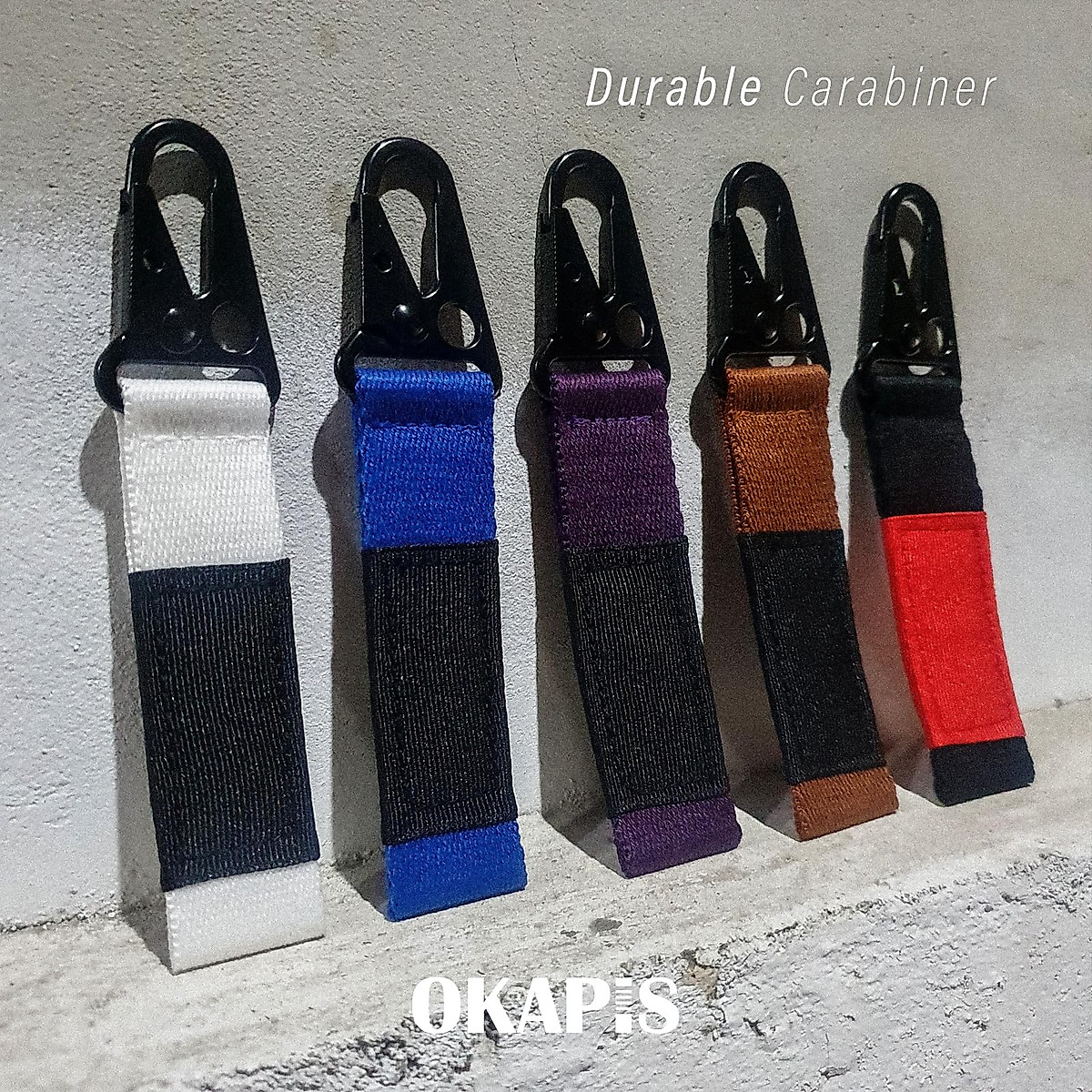 OKAPIS Jiu Jitsu Keychain BJJ Belt Promotion Gift Brazilian Jiu-Jitsu White Blue Purple Brown Black Belt Backpack Keyring (Blue)