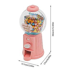 Candy Dispenser,Manual Mini Candy Machine Dispense,Freestanding Ball Bulk Vending Machine,Classic Bubble Capsule Toys Candy Dispenser,for Home,Retail Store,Amusement Park,Shopping Mall(Pink)