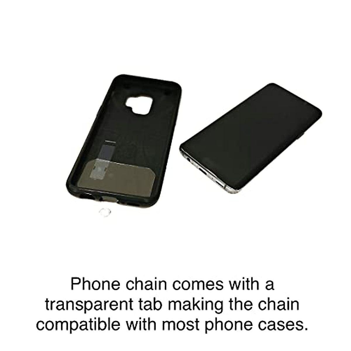 Wooden beaded phone chain lanyard gift for women stocking stuffer (Blue with Universal Tab)