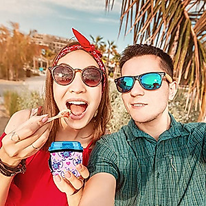 HaiMay 6 Pieces Reusable Ice Cream Sleeves Ice Cream Cover Ice Cream Holder Covers with Spoon Holder, Unicorn Style