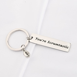 bobauna Rugby Gift You're Scrumtastic Keychain Sports Jewelry Rugby Team Gift For Rugby Coach/Player/Rugby Ball Club Member (you're scrumtastic keychain)