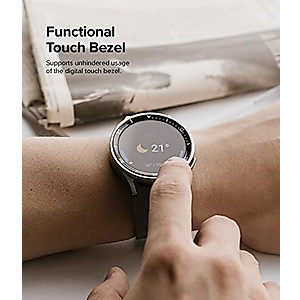 Ringke Inner Bezel Styling [Stylish Stainless Steel Frame] Compatible with Samsung Galaxy Watch 5 Pro Case, Anti Scratch Protector Adhesive Inner Cover Accessory - 45-IN-02 (ST) Black