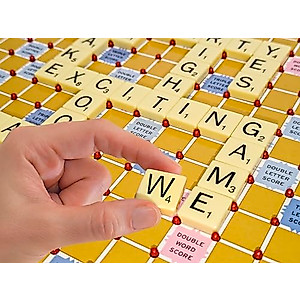 Tile Lock Scrabble by Winning Moves Games USA, Innovative Gameboard "Locks" Tiles In Place, for 2 to 4 Players, Ages 8 and Up