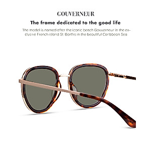 Christopher Cloos - Gouverneur Espresso - Aviator Polarized Sunglasses for Men & Women with Case - Trendy Sun UV Protection Glasses - Unisex