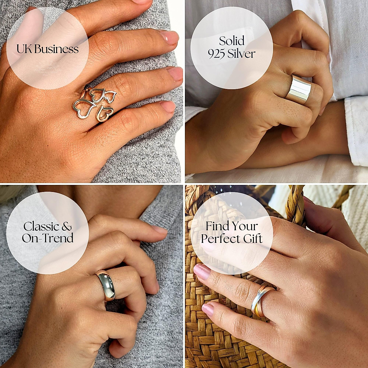 Silverly Women's .925 Sterling Silver Make A Wish Love Knot Thin Ring, Size: US 8