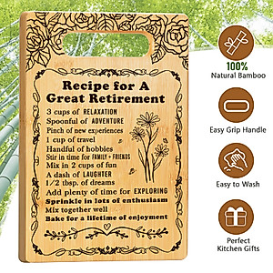 Retirement Gifts for Women Men, Going Away Gift Leaving Gift Farewell Gift for Coworker Colleague Boss Leader Friends, Gifts for Mom Grandma Teachers Nurse, Retired Kitchen Gift- Cutting Board Set
