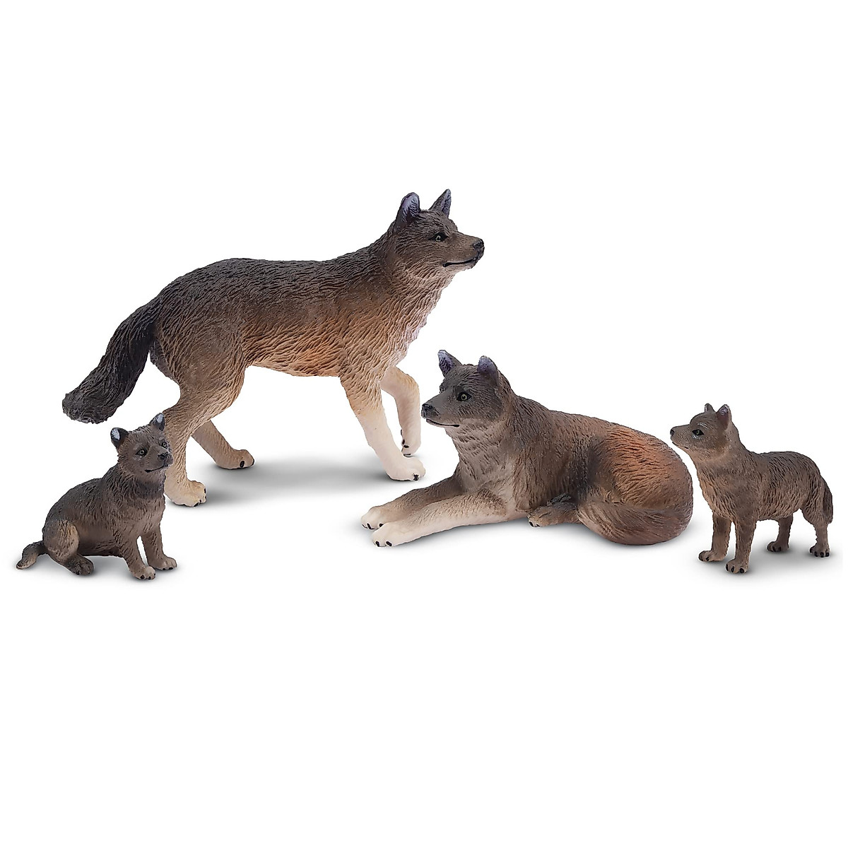 Toymany 8PCS Wolf Figures Forest Animals Toy Figurines - Realistic Jungle Zoo Animal Figurines，Educational Toy Cake Toppers Christmas Birthday Gift for Kids Boys Girls