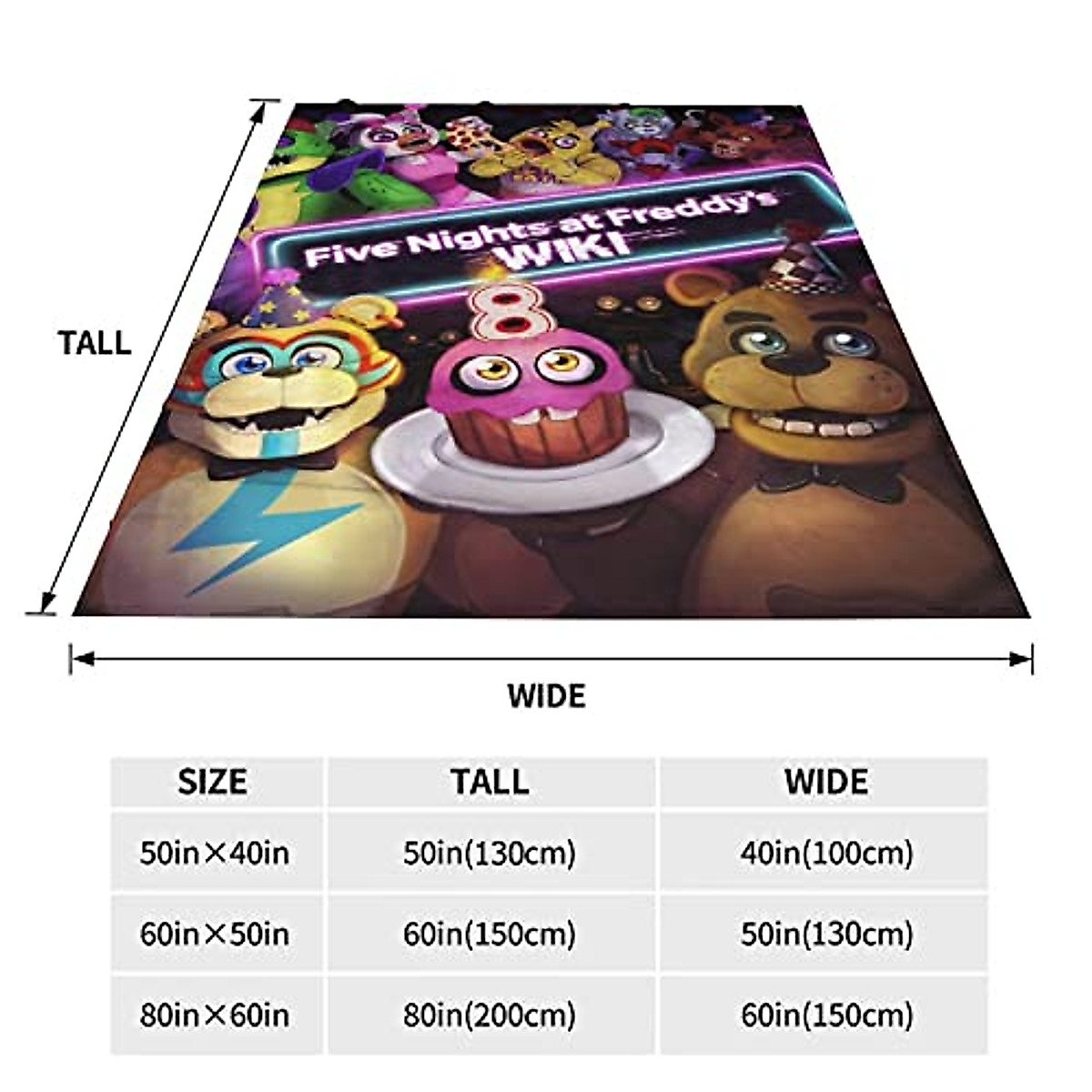 GIMCJOK Custom Five Horror Nights Video at Game Freddy's Throw Blanket, Flannel Fleece Halloween Blankets and Throws for All Seasons, Anti-Static Air Conditioned Blanket 40"x50"