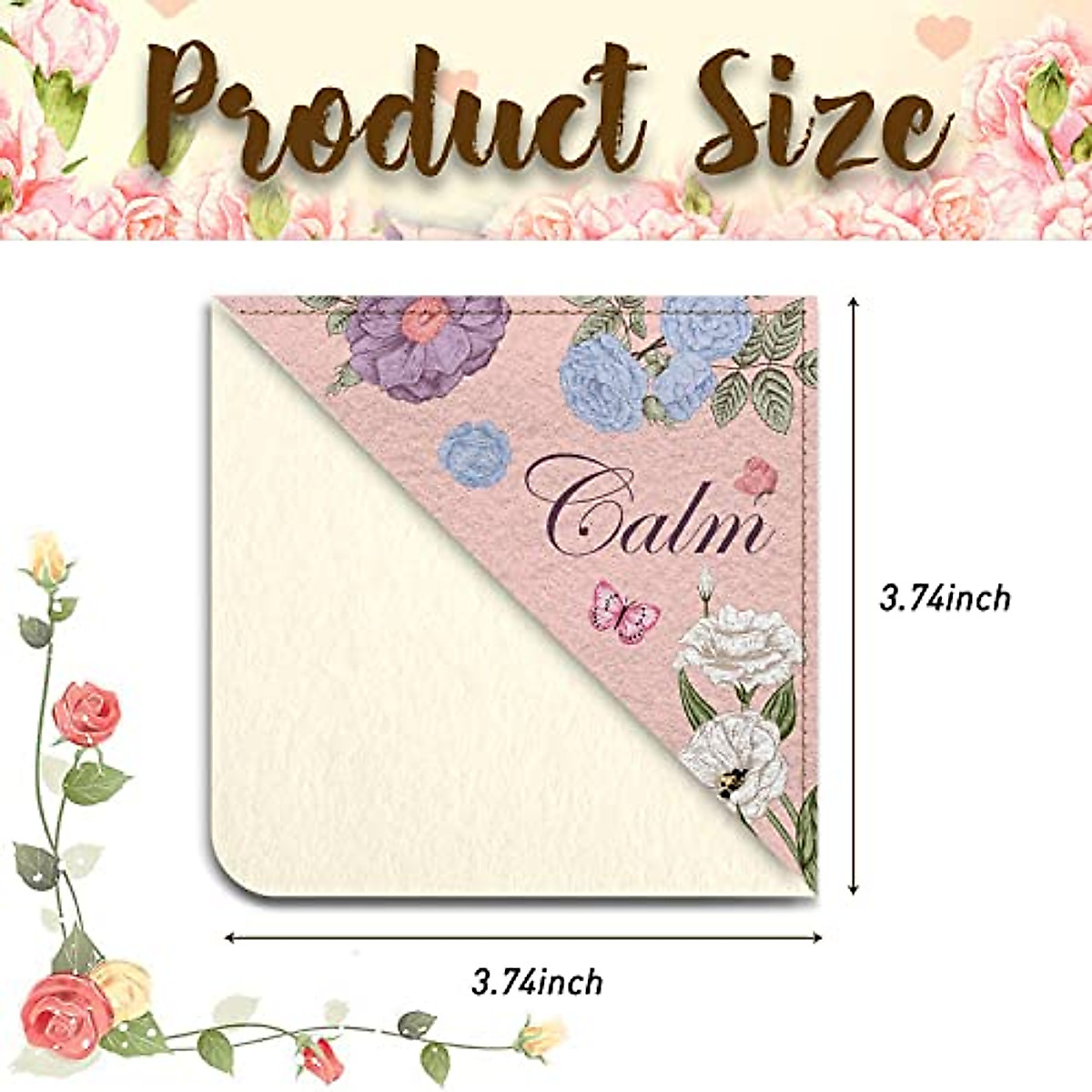 18 Pieces Personalized Flower Corner Bookmark Felt Triangle Page Corner Handmade Bookmark Cute Flower Book Marker Clip for Book Lovers Bookmarks for Women Girls Adults Kids Christmas Gift