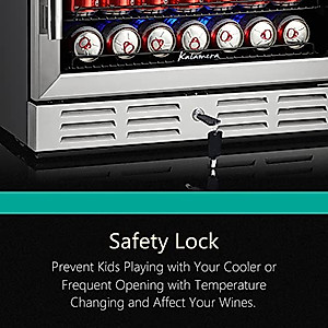 Kalamera 24 inch Beverage Refrigerator - 154 Cans Capacity Beverage Cooler- Fit Perfectly into 24" Space Built in Counter or Freestanding - for Soda, Water, Beer or Wine - For Kitchen, Bar or Office