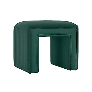 Get Set Style Velvet Ottoman, Vanity Stool Chair Modern Velvet Ottoman Footstool with Wood Legs Sofa Bench Extra Seating for Makeup Room,Living Room, Entryway(Fully Assembled)