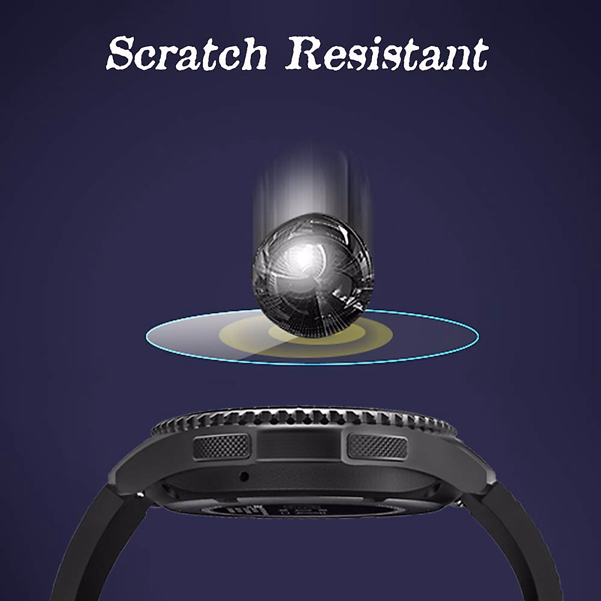 SourceTon Compatible with Huawei Watch GT/Watch GT2 Silicone Bands and Screen Protectors, Silicone Replacement Wristbands (Black & Blue) with Metal Buckle and 2 Screen Films for Huawei Watch GT/ GT2