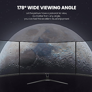 CRUA 32" 144Hz/180Hz Curved Gaming Monitor,1800R Display,1ms(GTG) Response Time, Full HD 1080P for Computer Monitors, Laptop, Auto Support Freesync and Low Motion Blur, DP, HDMI Port-Black