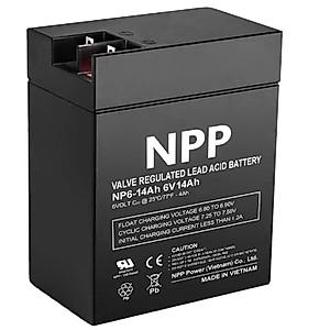 NPP NP6-14Ah 6V 14 Ah Rechargeable Sealed Lead Acid Battery for Parmak 901 & Magnum Solar Park & Teledyne B8-6 Emergency Lighting