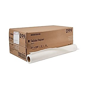 McKesson Exam Table Paper, Premium Smooth, White, 21 in x 200 ft, 12 Count