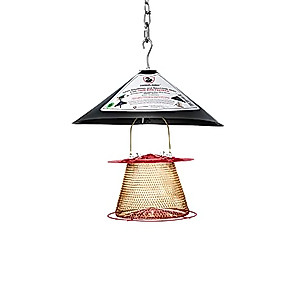 Collapsible Hanging Mesh Wild Bird Feeder - for Red Cardinals, Finch, Perching, Clinging and Hanging Birds - All Metal Premium Construction and Zinc Plated Resists Rust - by Squirrel Guard