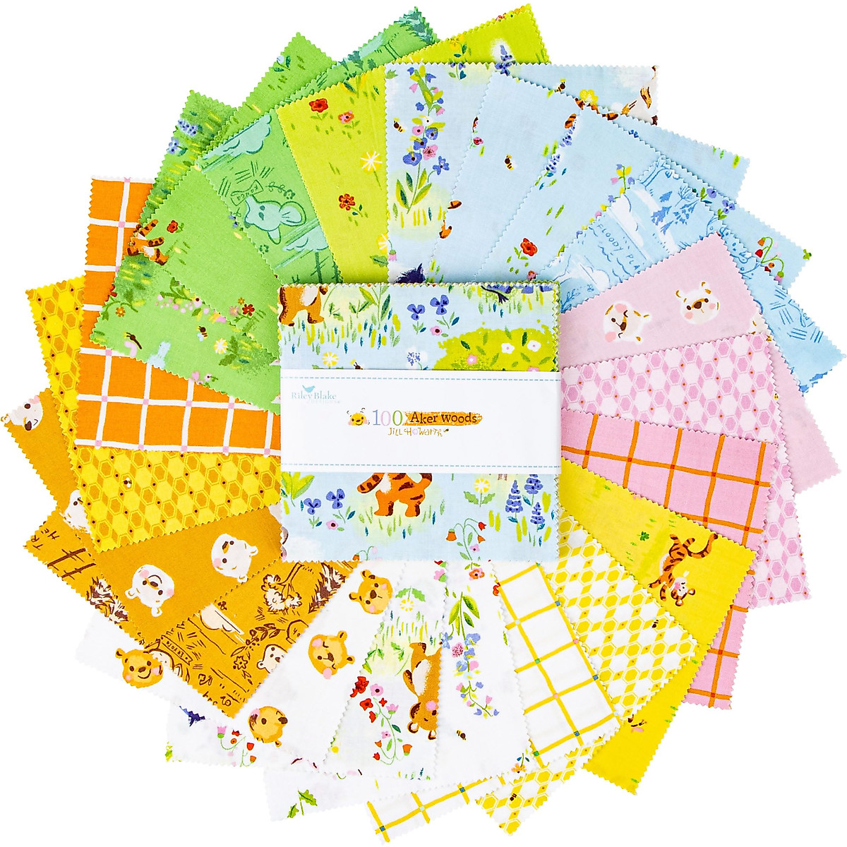 Jill Howarth 100 Aker Woods 5" Stacker 42 5-inch Squares Charm Pack Riley Blake Designs 5-15170-42
